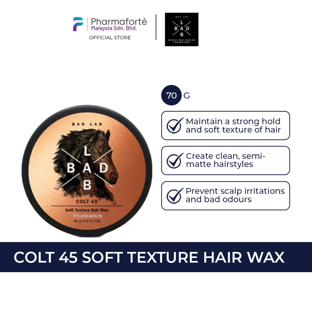 Bad Lab Colt 45 Soft Texture Hair Wax - for Unruly, Fizzy Hair Halal ...