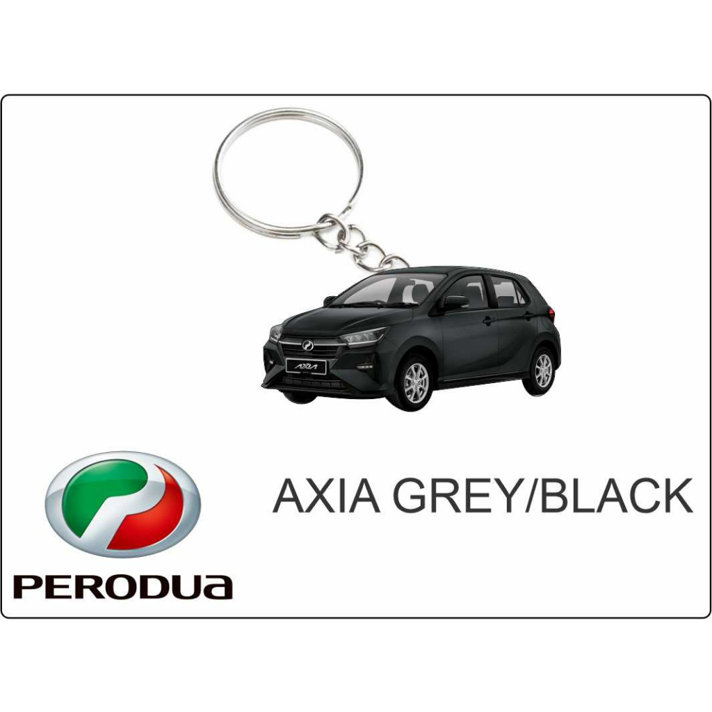 perodua axia grey black new 2023 keychain 2d | Shopee Malaysia