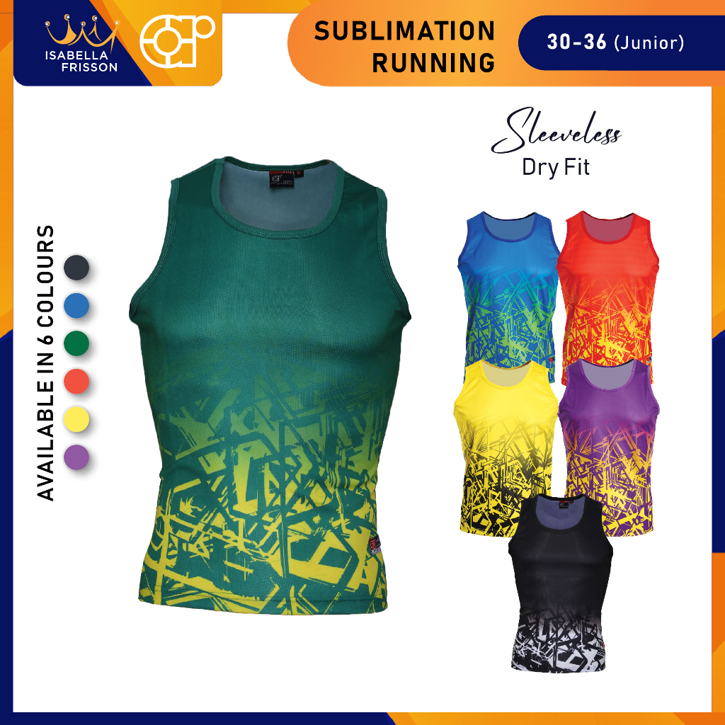 ARORA SPORTS JUNIOR UNISEX SUBLIMATION RUNNING SHIRT DRY FIT_ RU 15-18 ...