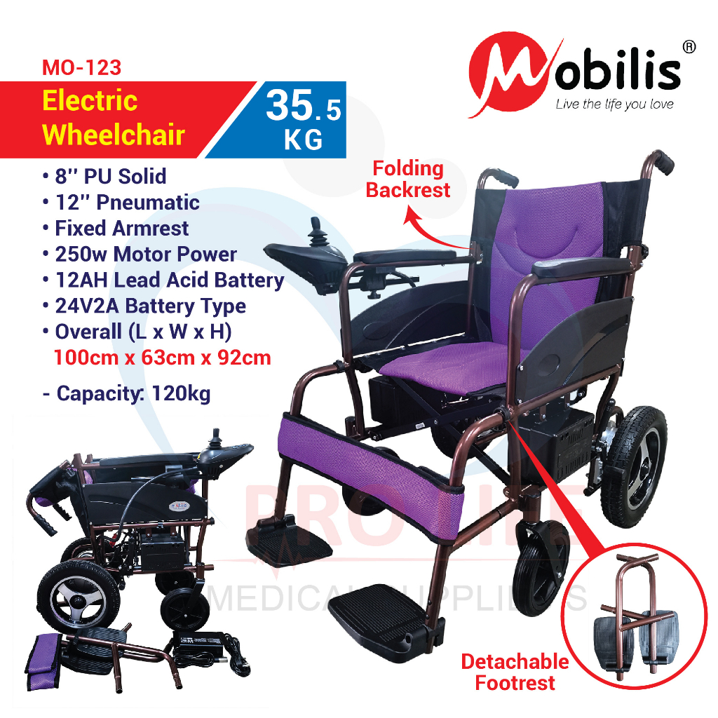 Mobilis Electric Wheelchair MO-123 | Kerusi Roda Electrik | Shopee Malaysia