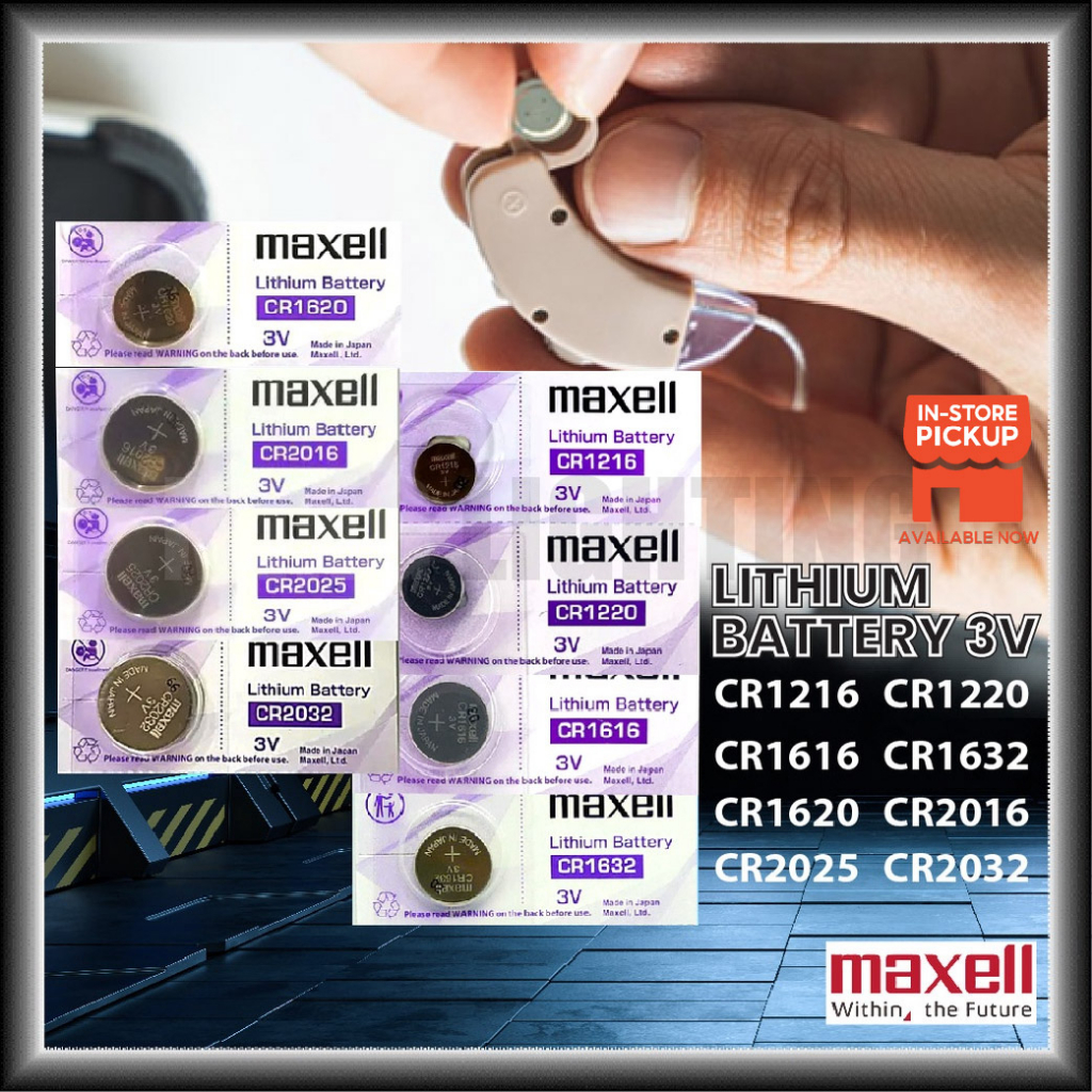 Maxell Lithium Coin Cell 3V Battery Button CR1216/1220/1616/1620/1632/2016/2025/2032 Bateri ...
