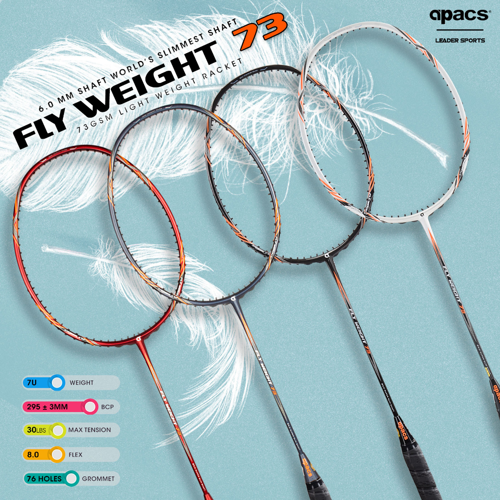 (FREE STRING AND GRIP) APACS BADMINTON RACKET FLY WEIGHT 73 (7U ...