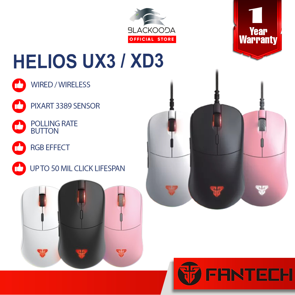 Fantech UX3 Helios/XD3 Helios Gaming Mouse Light Weight 69grams PixArt ...