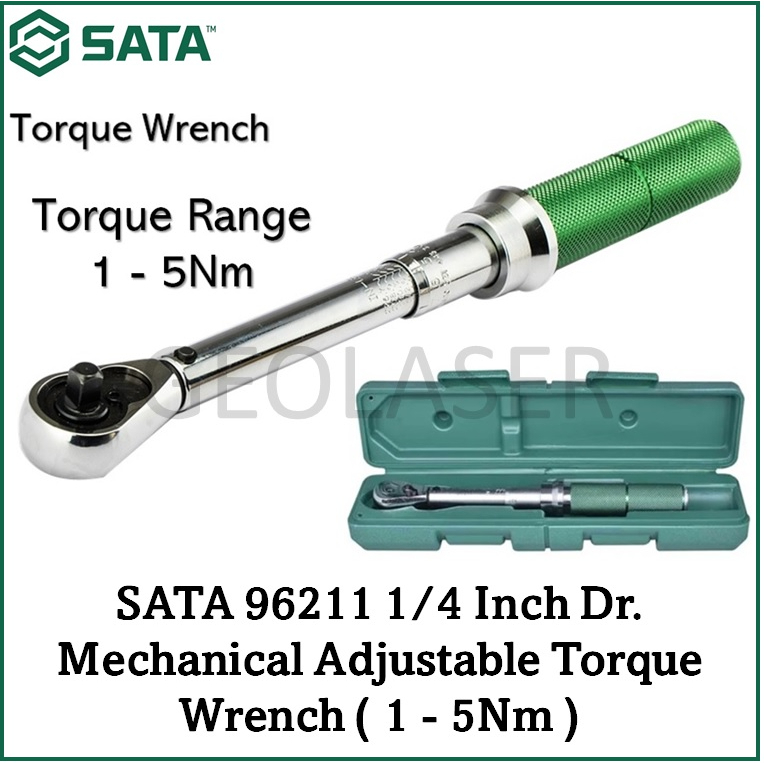 SATA 96211 1/4 Inch Drive Mechanical Adjustable Torque Wrench ( 1 - 5Nm ...