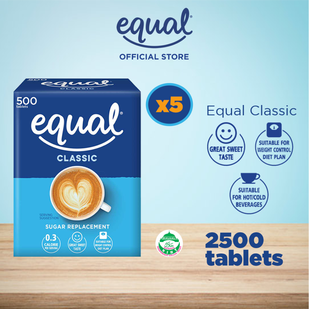 [Bundle of 5] EQUAL CLASSIC 500 tablets, 0 Calorie Sweetener Tablets ...