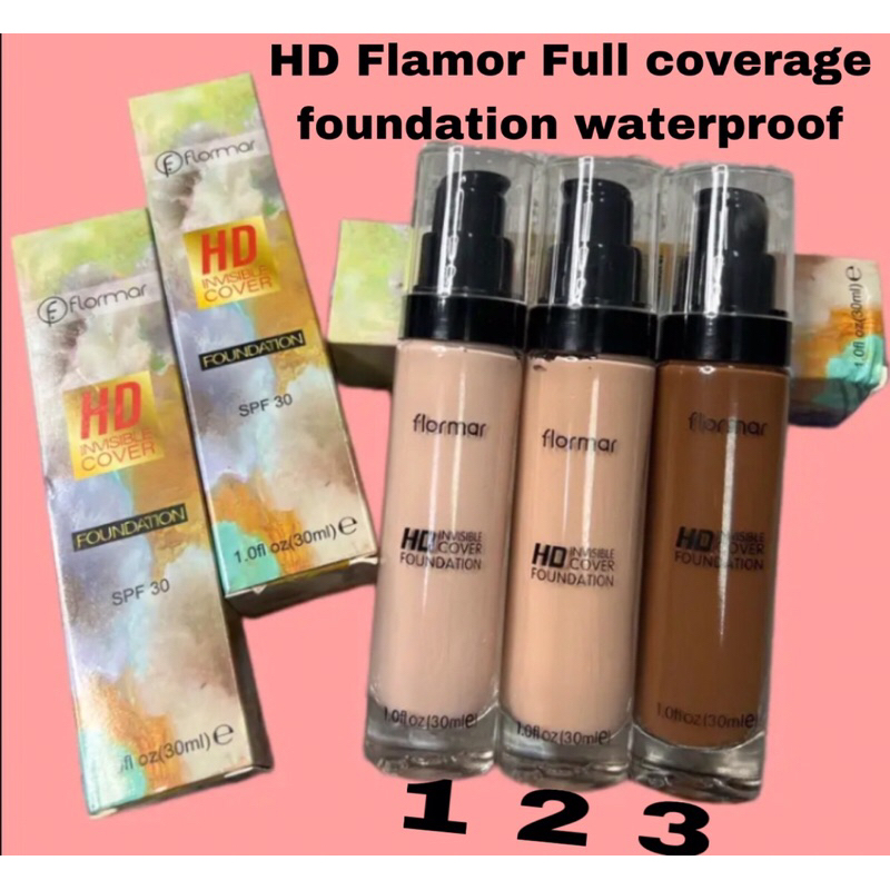 Foundation Flamor HD Full coverege spf30 Waterproof (30mL ) | Shopee ...