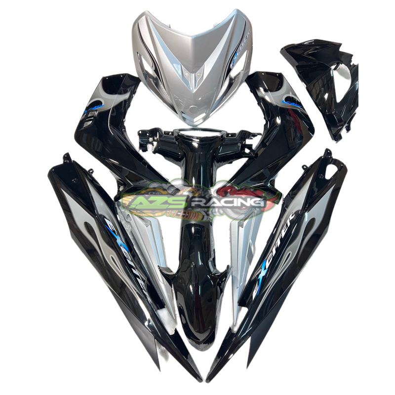 COVERSET YAMAHA LCV1 EXCITER SILVER HITAM API | Shopee Malaysia
