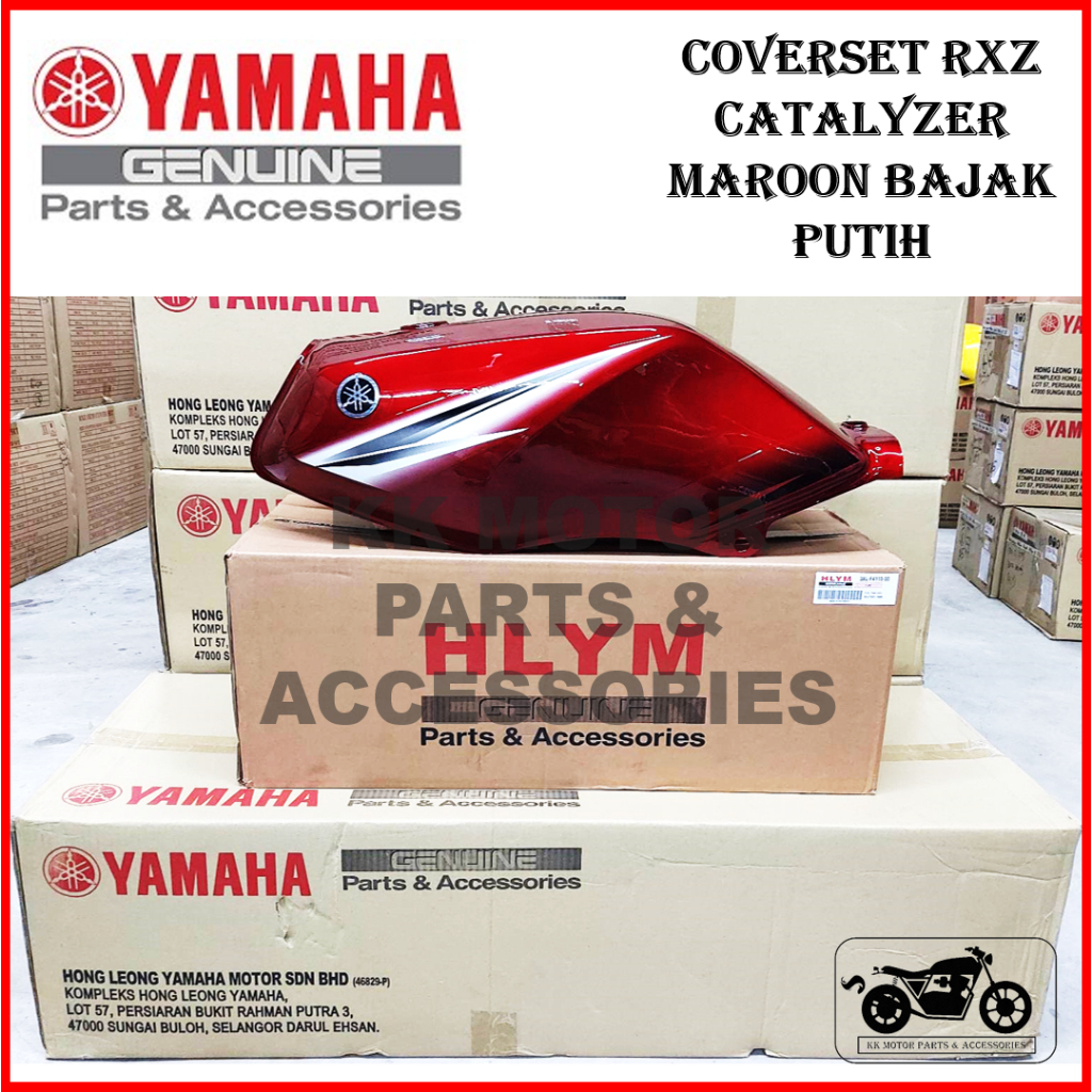 COVERSET RXZ CATALYZER (5PV) MAROON BAJAK PUTIH (MAROON + HITAM) HLY ...