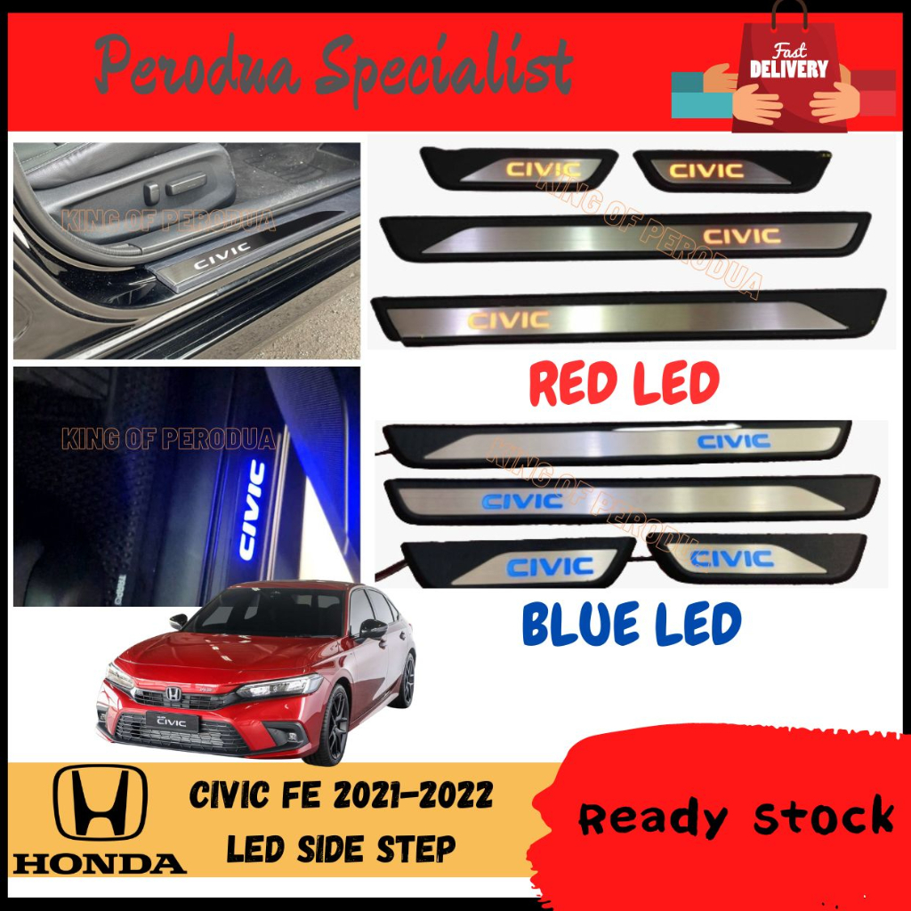 HONDA CIVIC FE 2021-2022 Led Side Sill Plate/Led Side Step | Shopee ...