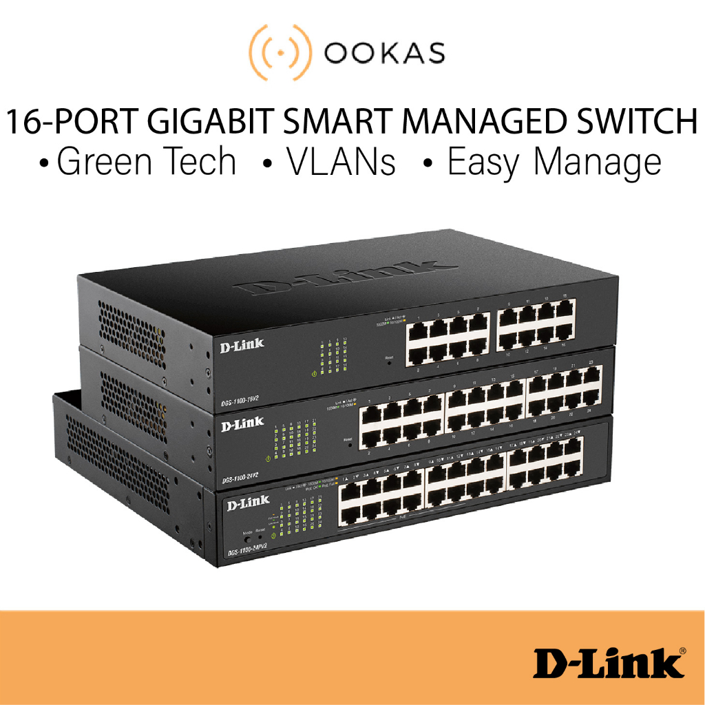 D-Link DGS-1100-16/DGS-1100-18 Gigabit Smart Managed PoE Switch PoE/18 ...