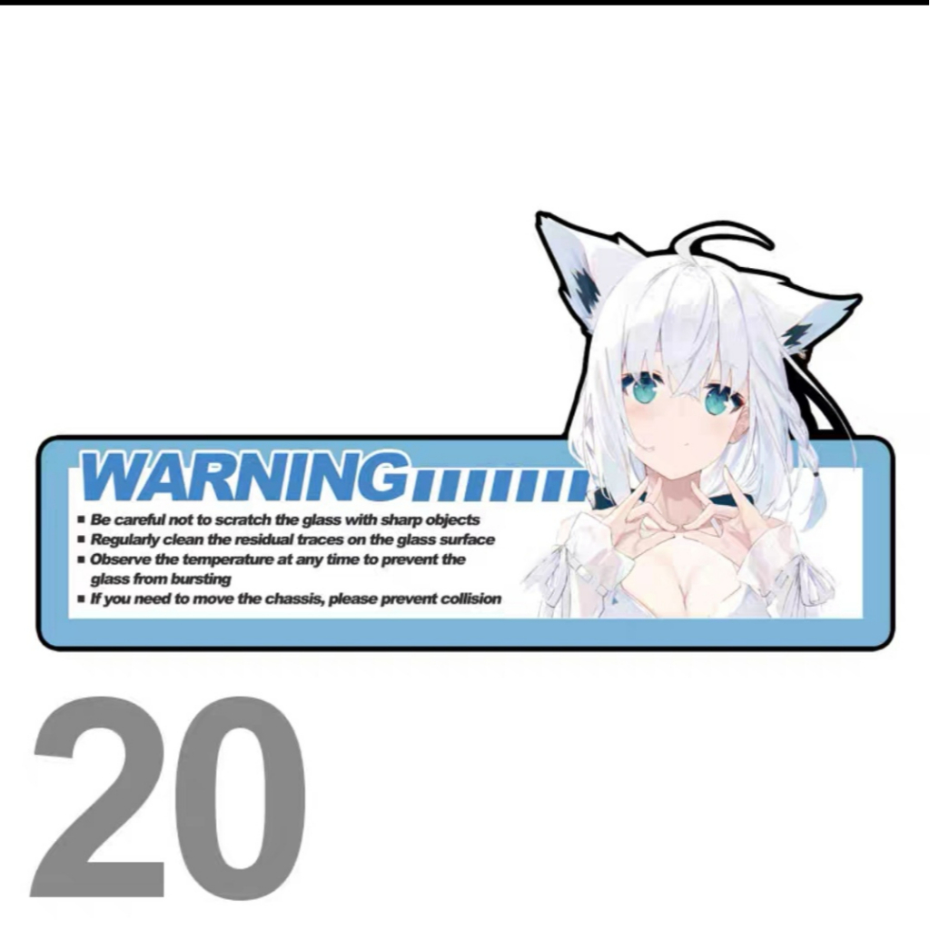 Shirakami Fubuki Hololive Vtuber Computer PC Case Sticker Transparent Glass Stickers Desktop ...