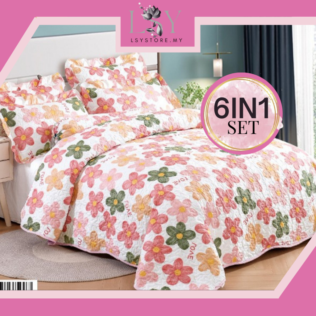 【HOT SELLING】CADAR PATCHWORK 6 IN 1 SUPER QUEEN SIZE READY STOCK | Shopee Malaysia