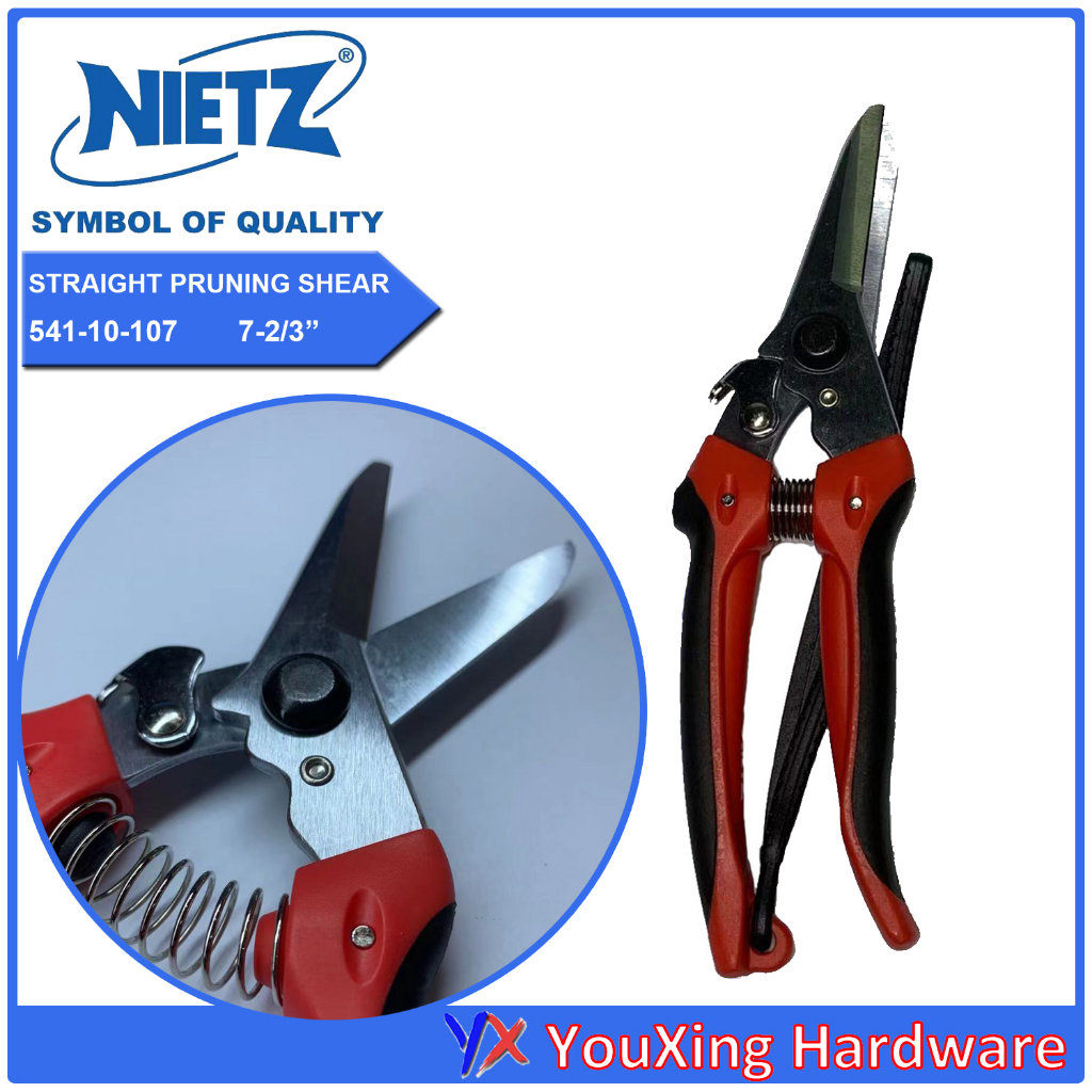 NIETZ 7" HEAVY DUTY STRAIGHT PRUNING SHEARS / GARDEN CUTTER / GARDEN PRUNING SHEAR / TREE CUTTER ...