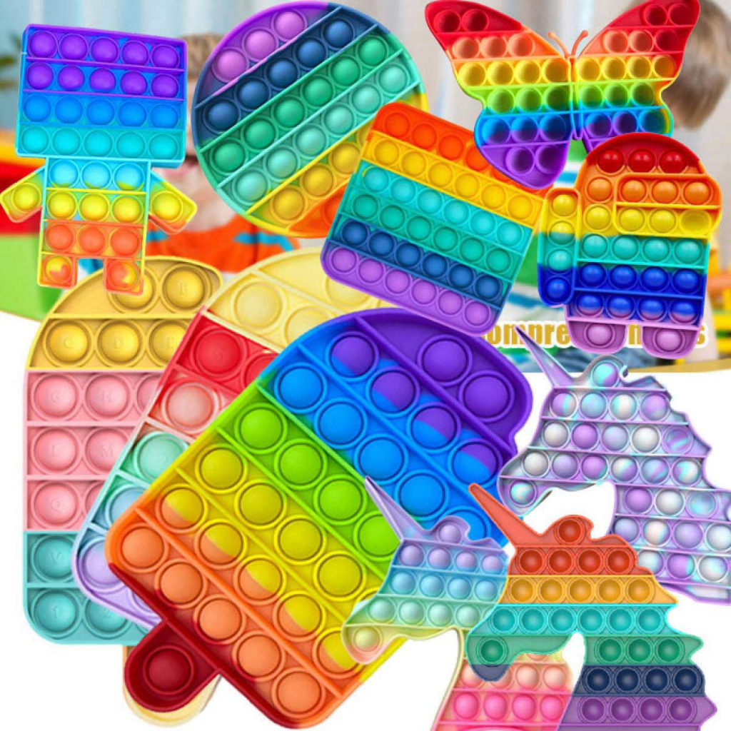 POP-IT Push Pop It Bubble Sensory Fidget And Squeeze Rainbow Toy KIDS ...