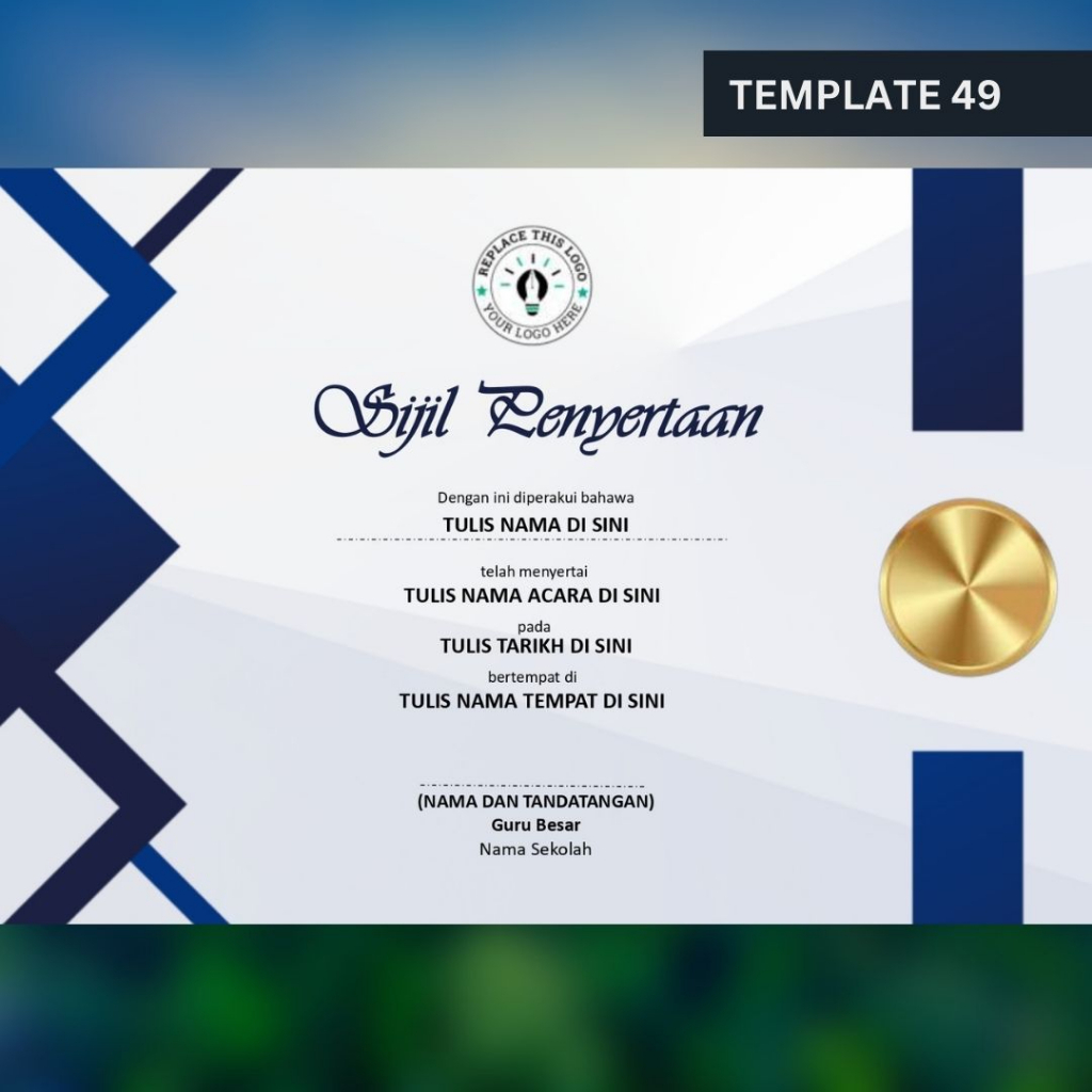 [Powerpoint] Template Sijil Certificate Template Editable Powerpoint ...