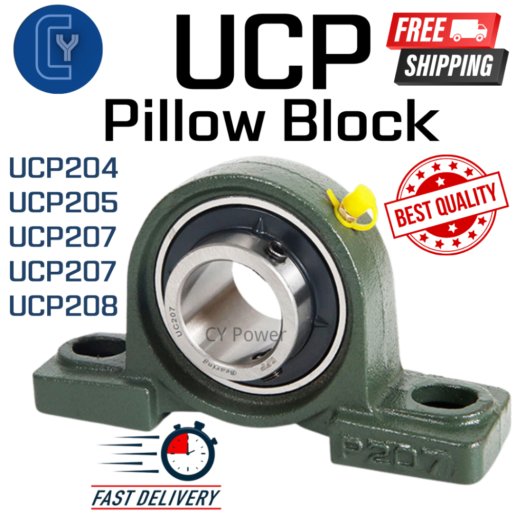 UCP204 UCP205 UCP206 UCP207 UCP208 Pillow Block Bearing Hole mm/inch | Shopee Malaysia