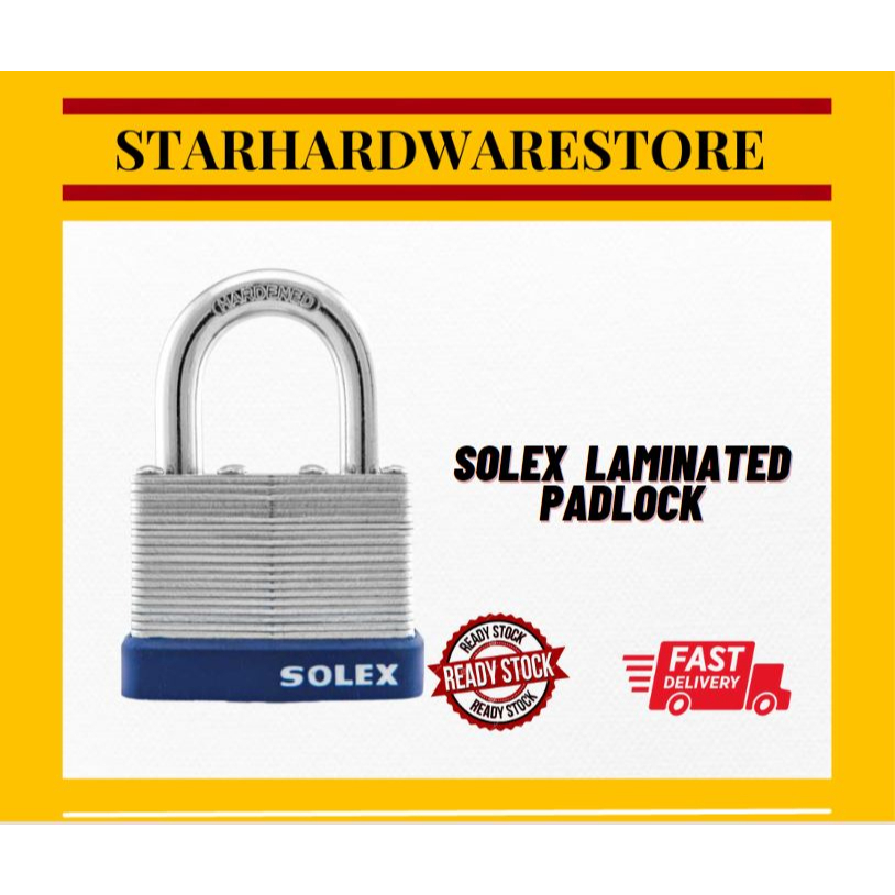 🌟READY STOCK🌟 [100% ORIGINAL] SOLEX BRASS LAMINATED PAD LOCK (MADE IN ...