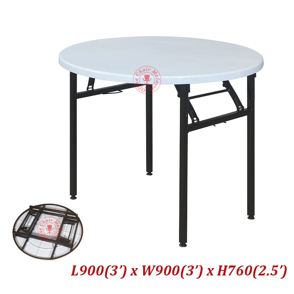 Round Foldable Table / PVC Round Folding Table / Meja Lipat / Meja ...