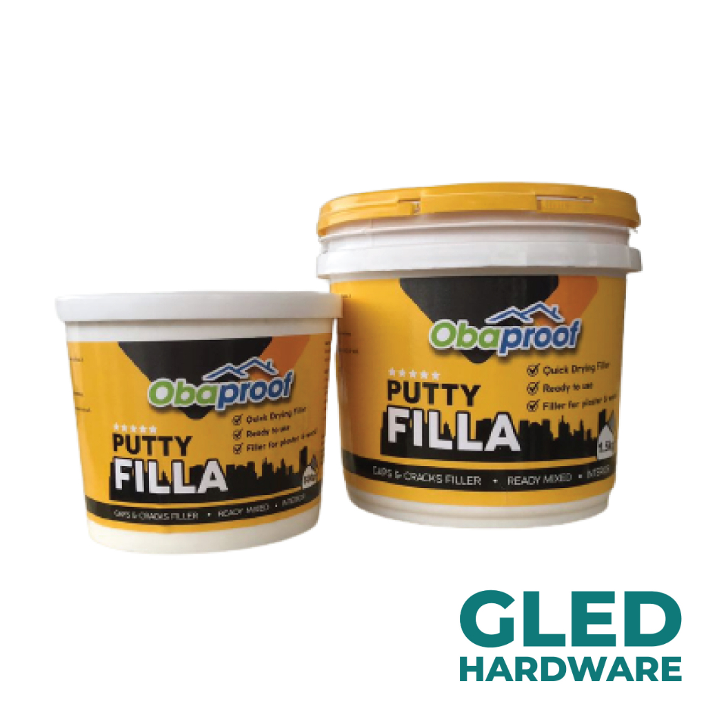OBAPROOF PUTTY FILLA / GAPS AND CRACKS FILLER 0.5KG & 1.5KG | Shopee ...