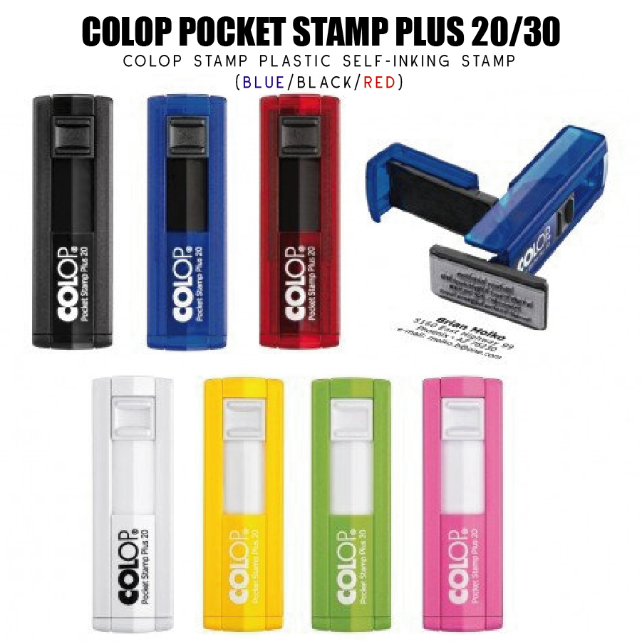 COLOP POCKET STAMP PLUS POCKET STAMP 20/30 (BLUE/BLACK/RED ) MACHINE ...