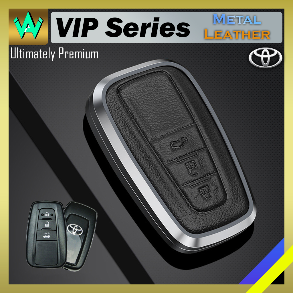 Toyota Key Cover Aluminium Alloy Genuine Leather Cow Hide Premium ...