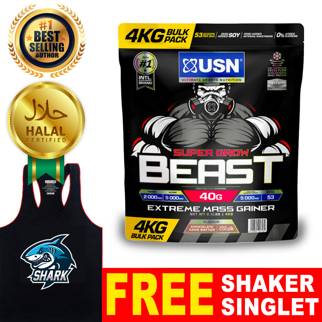 USN Super Grow Beast Extreme Mass Gainer 4kg | Shopee Malaysia