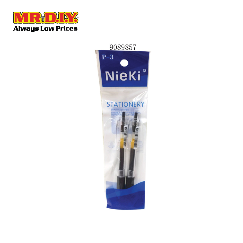 (MR.DIY) Nieki Gel Pen Black (2pcs) | Shopee Malaysia