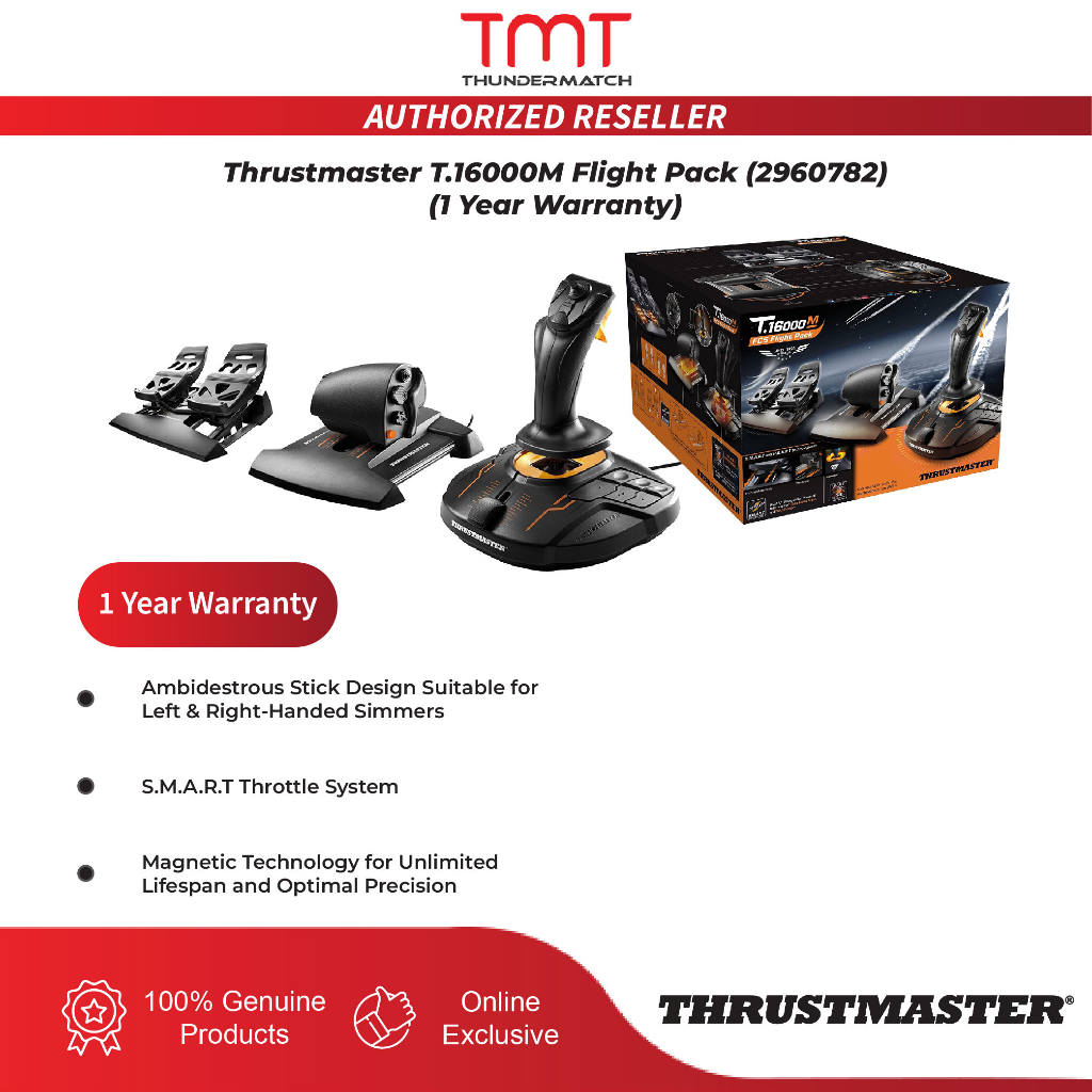 Thrustmaster T1.6000M Racing Gaming Controller / Flight Pack FCS HOTAS ...