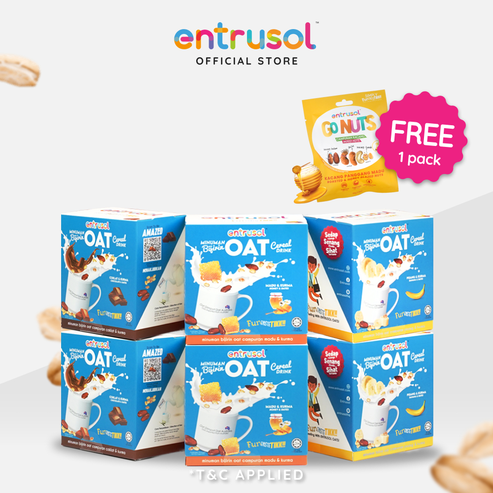 [Double Combo 6 Box] Entrusol Oat Cereal Drink (60 x 30g) - Halal ...