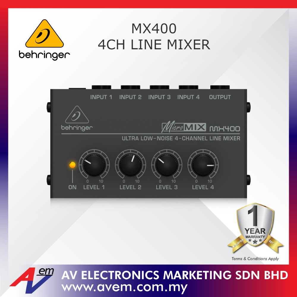 BEHRINGER MX400 Ultra Low-Noise 4-Channel Line Mixer | Shopee Malaysia