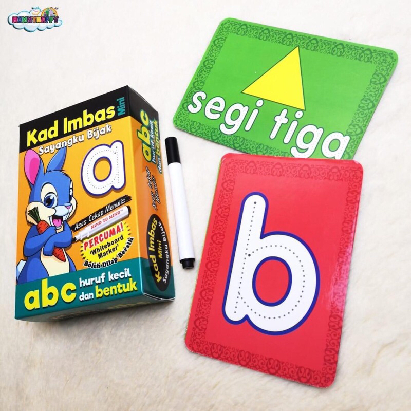 KAD IMBAS MINI BELAJAR MENULIS DAN MENGENAL ABJAD HURUF DAN WARNA ...