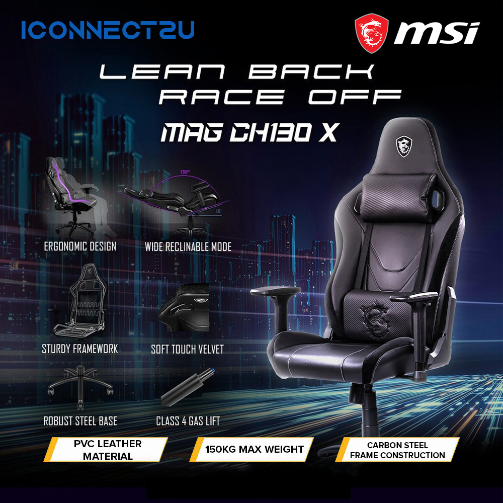 MSI MAG CH130 X Ergonomic Gaming Chair (MAG-CH130-X) | Shopee Malaysia