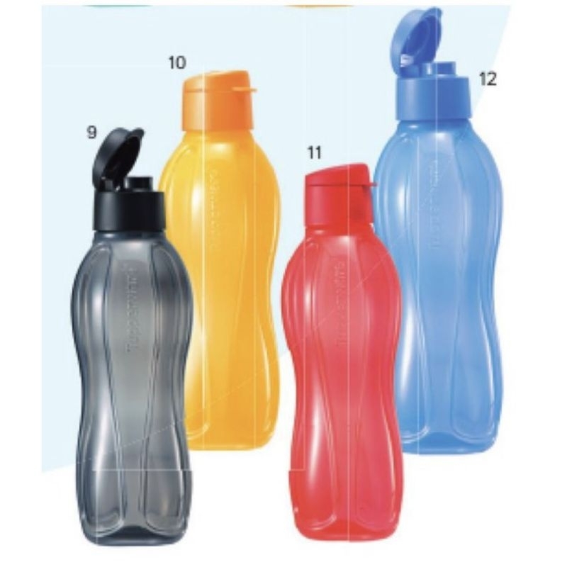 Tupperware Eco Bottle 1L 1l 1000ml 1liter eco botol black yellow blue ...