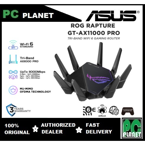 Asus ROG Rapture GT-AX11000 PRO | Tri-band Wi-Fi 6 Gaming Router | 10G ...