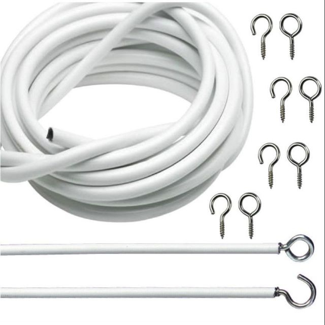 ecopesona - Spring Curtain Wire - White (1 Quantity/100cm) -random ...