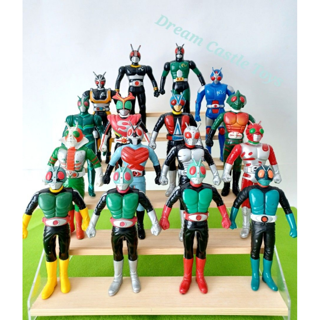 Bandai vintage and rare Kamen Rider Showa 6.5 inch sofubi set total ...