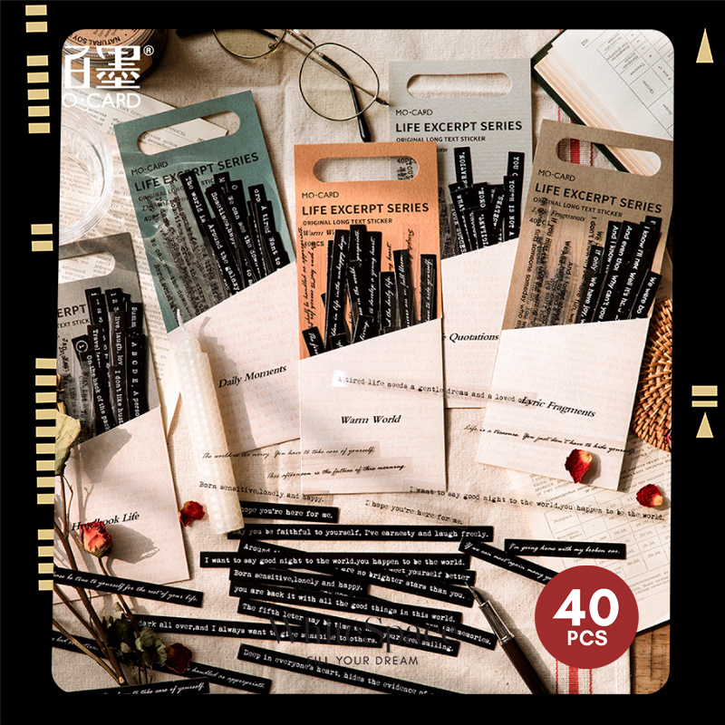 Whitespace 40pc Aesthetic Minimalist Quote Sticker English Sentences ...