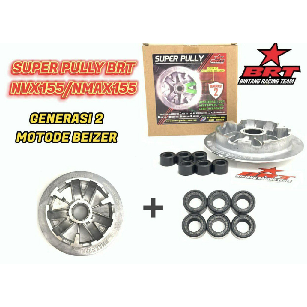 BRT RACING SUPER CVT PULLEY KIT WITH ROLLER [ ROLLER 9G / 11G / 13G ...