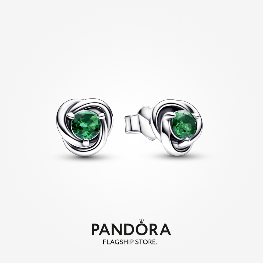 Pandora Green Eternity Circle Stud Earrings | Shopee Malaysia