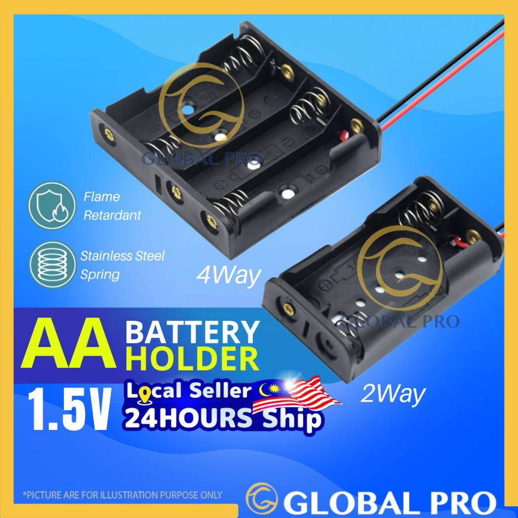 1.5V 2/4 Way Battery AA Holder DIY Project Electronic Projek Sekolah ...