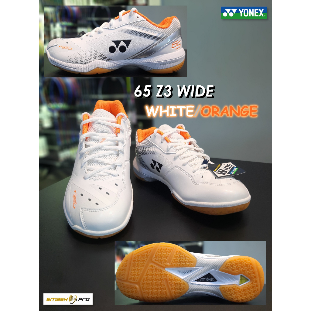 YONEX 65Z3 WIDE BADMINTON SHOES - WHITE/ORANGE | Shopee Malaysia