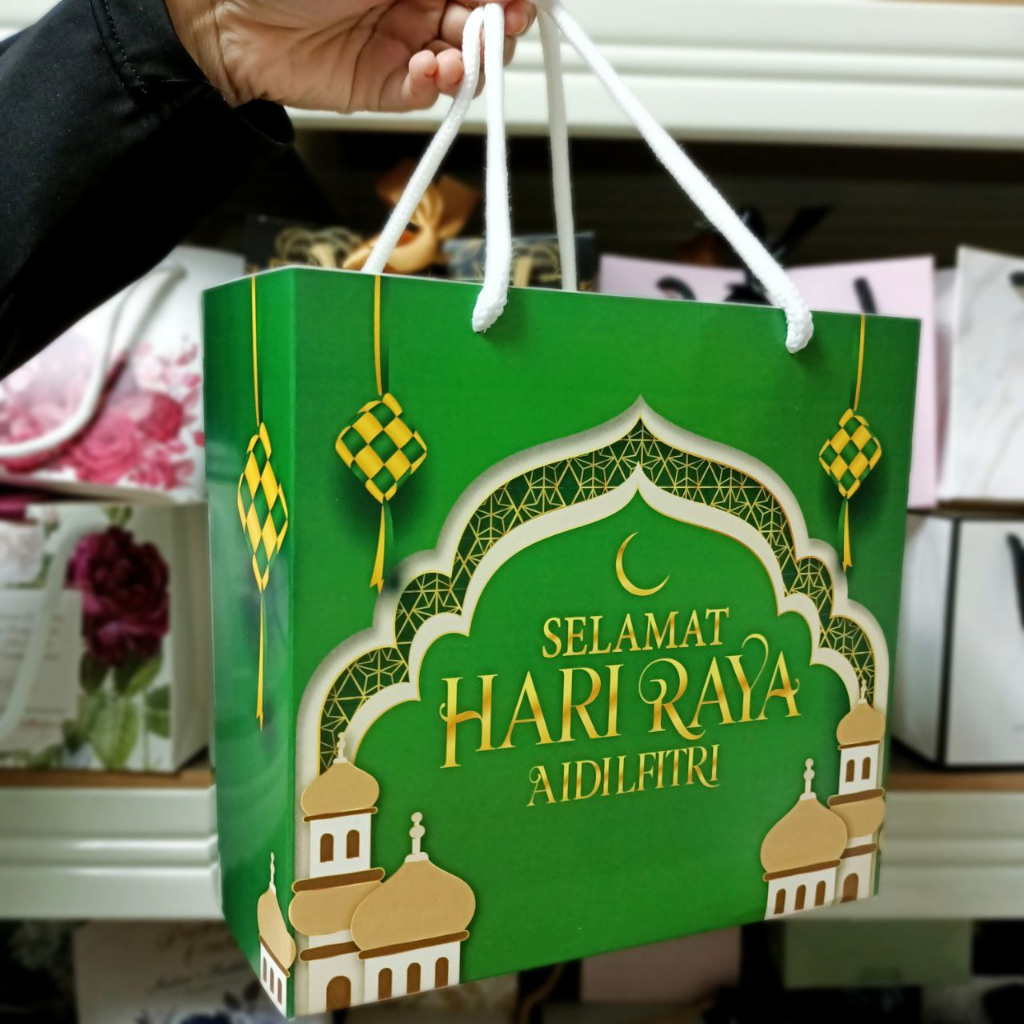 [READYSTOCK] 10PCS PAPERBAG ARTCARD L RAYA / KOTAK KUIH RAYA / GIFTBOX ...