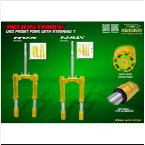Rapido USD Fork Yamaha NVX 155 V1 V2 / NMAX Adjustable Front Fork Set ...
