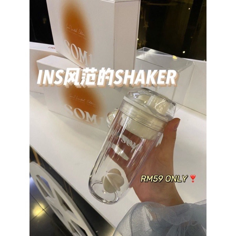 INS SOM 1 SHAKER 400ML 摇摇杯 360度密封防漏 加厚 耐摔 安全锁扣 含PP漏网在内 | Shopee Malaysia