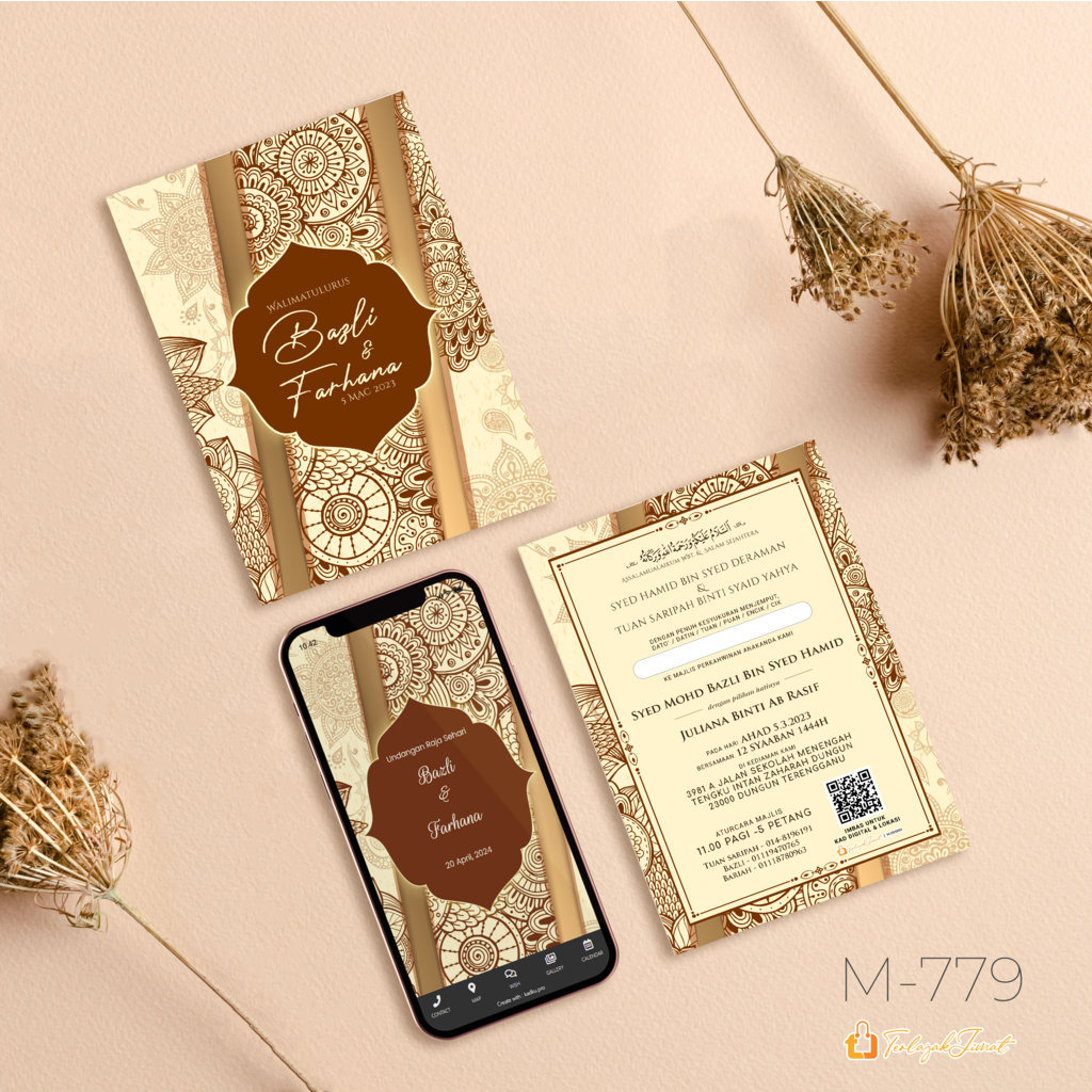 Kad Kahwin Design songket | Wedding Card + Digital Card New Design | Shopee Malaysia