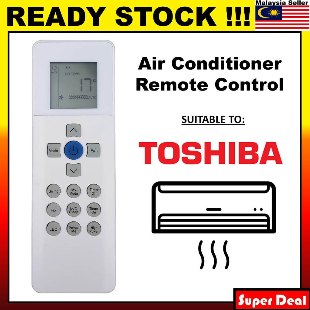 TOSHIBA Air Cond Aircon Aircond Air Conditioner Remote Control ...