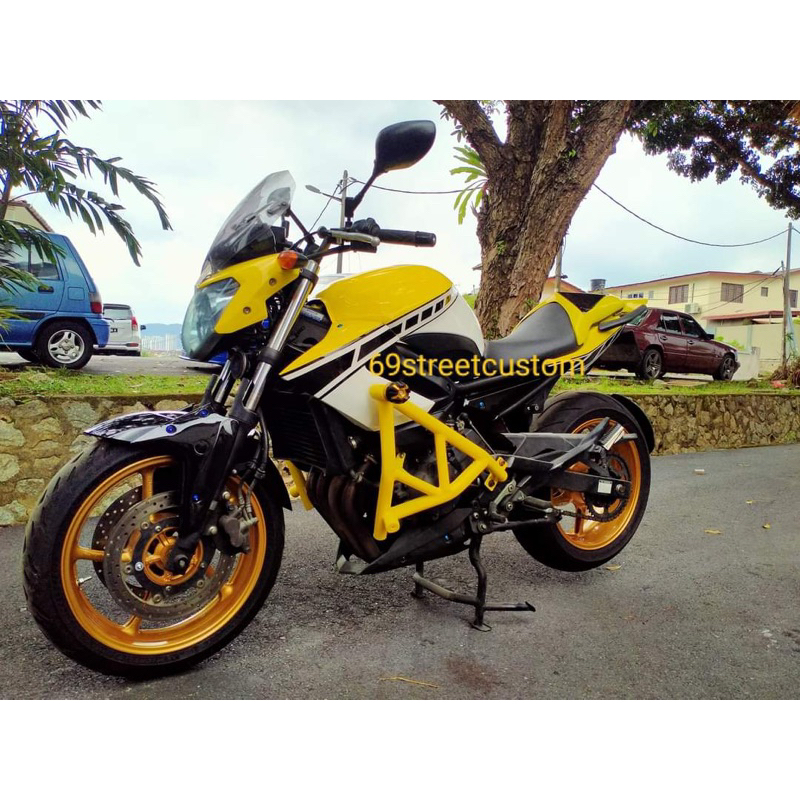 Yamaha XJ6 Crash Bar | Full Protection | Tubular Frame | Stunt Bar ...