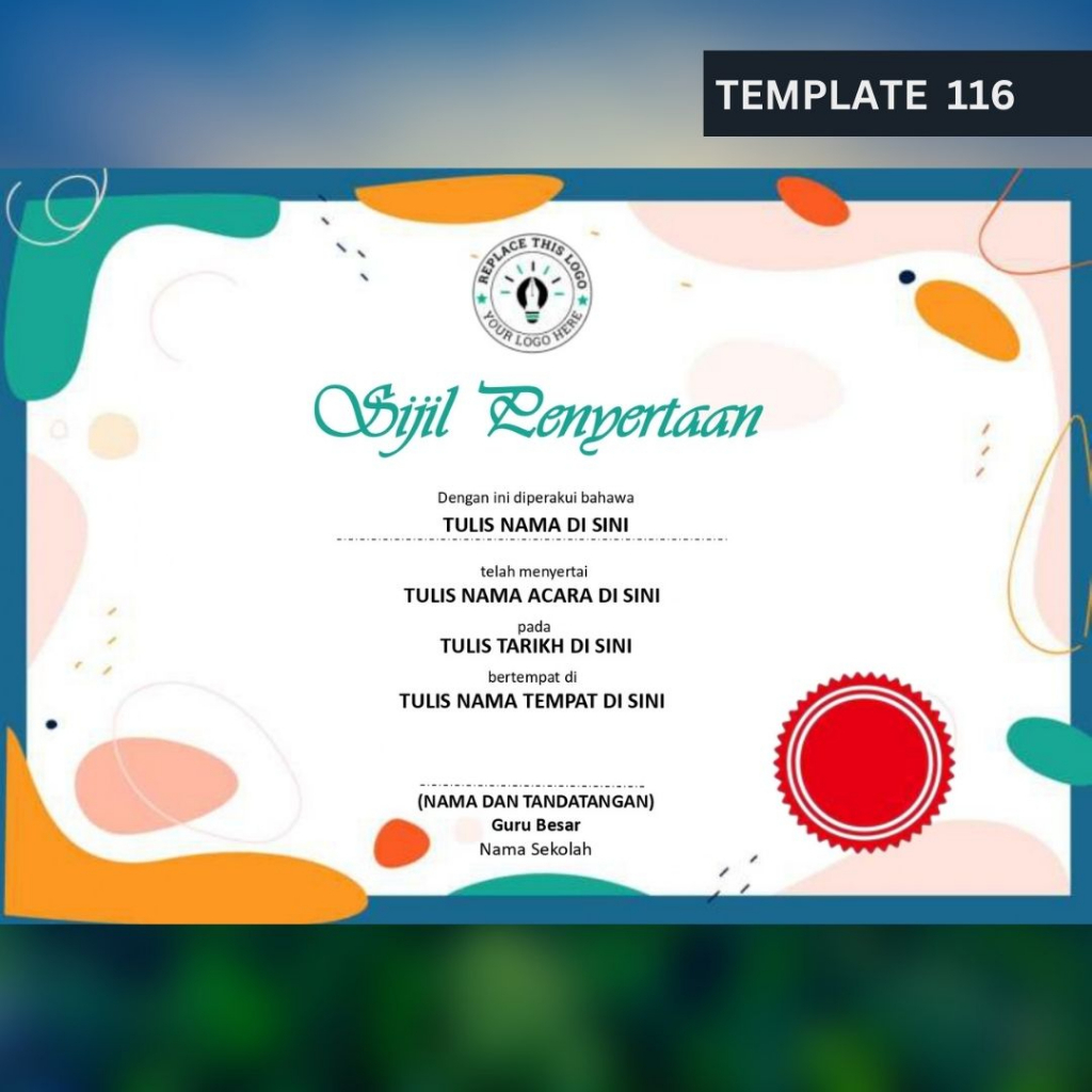 [Powerpoint] Template Sijil Certificate Template Editable Powerpoint ...