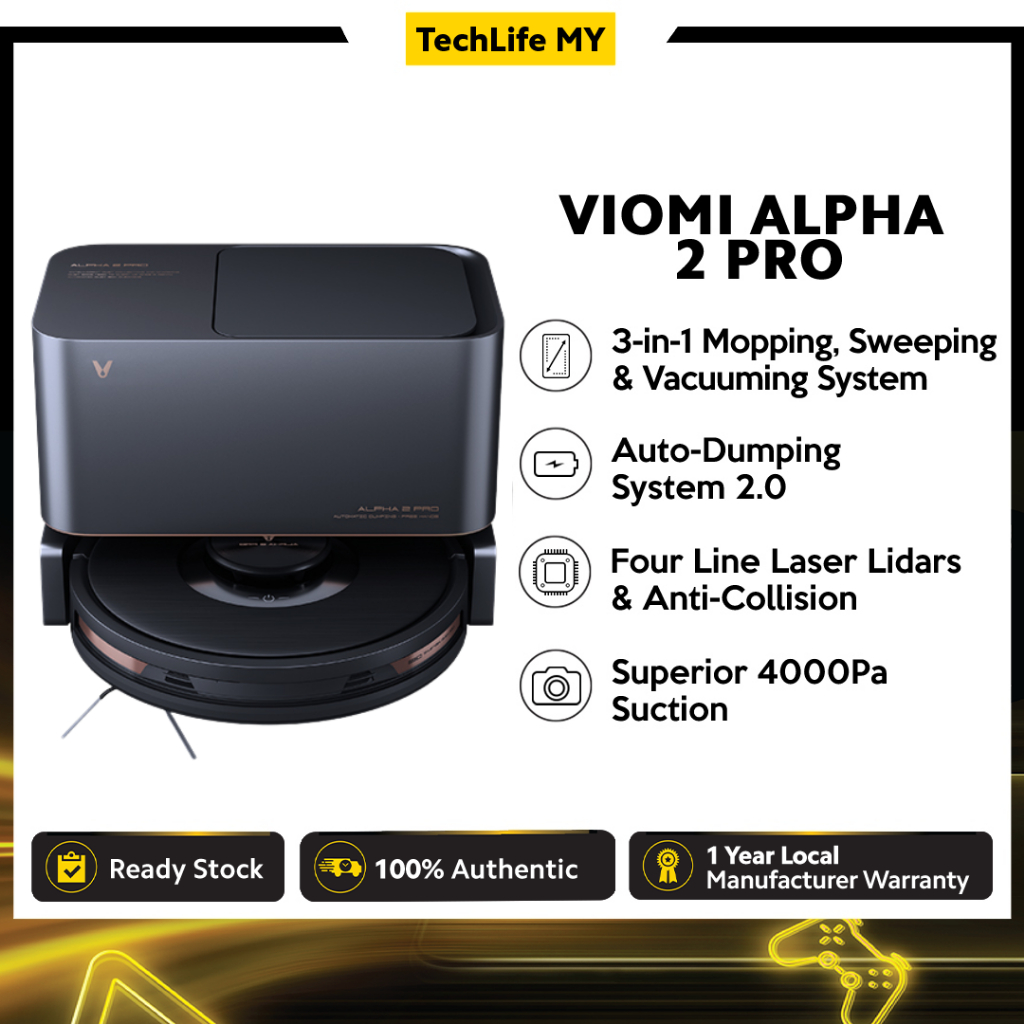 Viomi Alpha 2 Pro Self-Emptying Cleaning Master | Anti Collision Robot ...