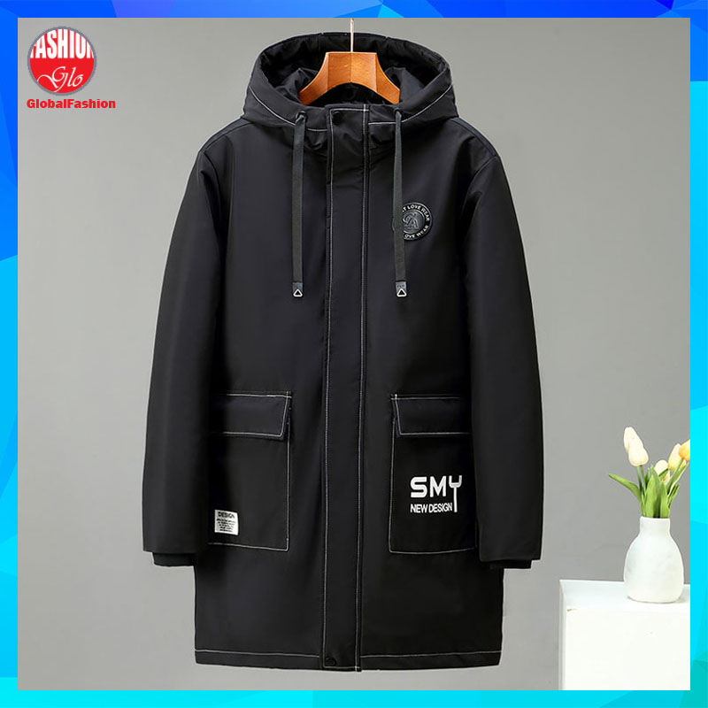 Plus Size Black Winter Jacket Men Baju Sejuk Lelaki Jaket Tabal Hooded ...